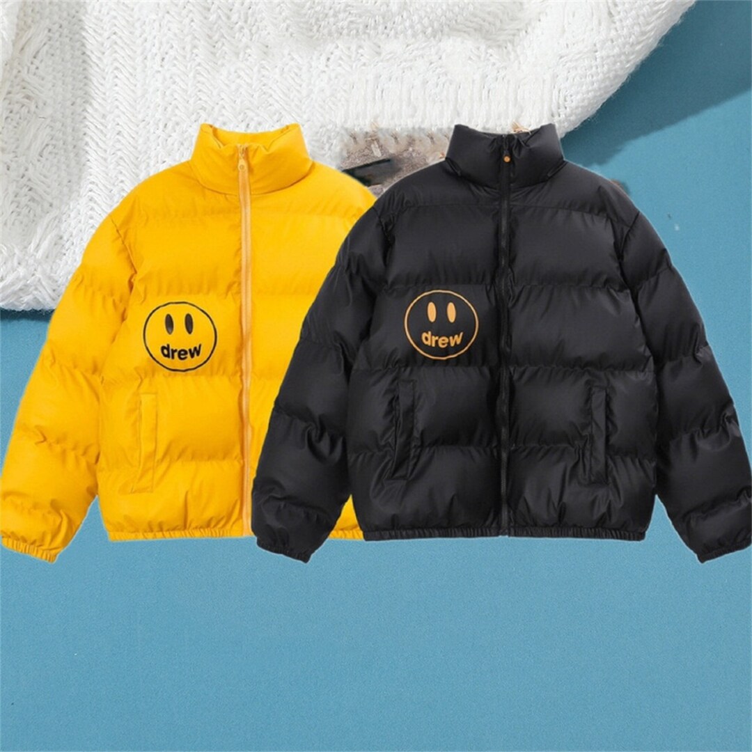 DREW Smiley Face Down Jacket Bieber's Same Style of Bread - Etsy