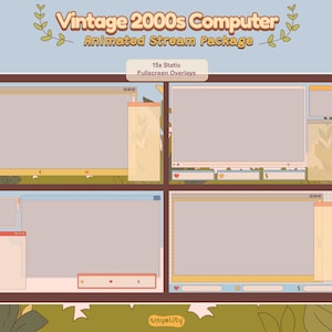Animated Vintage 2000s Computer Overlay Package | Streamlabs Cottage ...