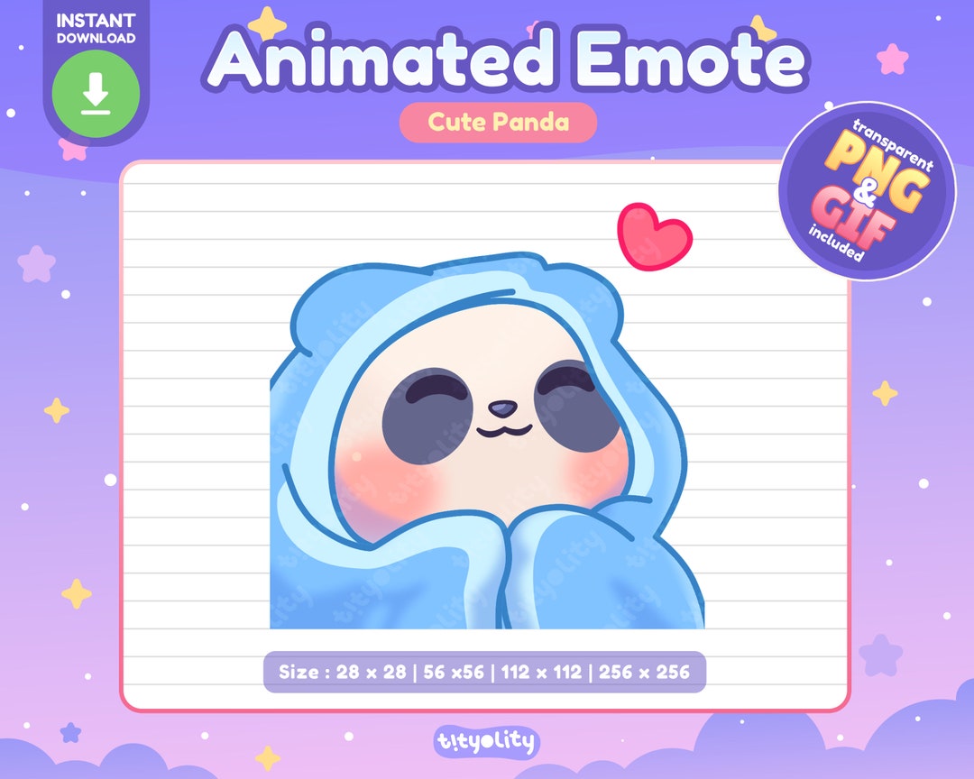 Cute Panda Animated Emote | Comfy Emote | Kawaii Panda Emoji for Twitch ...