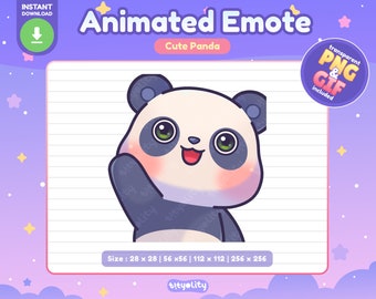 Cute Panda Animated Emote Clown Emote Kawaii Panda Emoji for Twitch ...