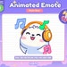Cute Polar Bear Animated Emote | Music Emote | Jamming | Little Polar ...