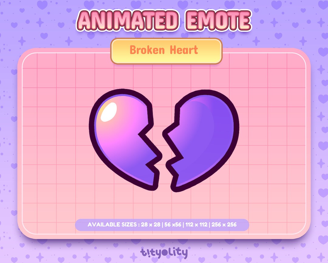 Animated Broken Heart Emote for Twitch, Discord (GIF, PNG) - Etsy UK