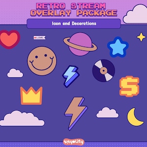 Retro Computer Stream Overlay Package: Animated Twitch Screens (digital ...