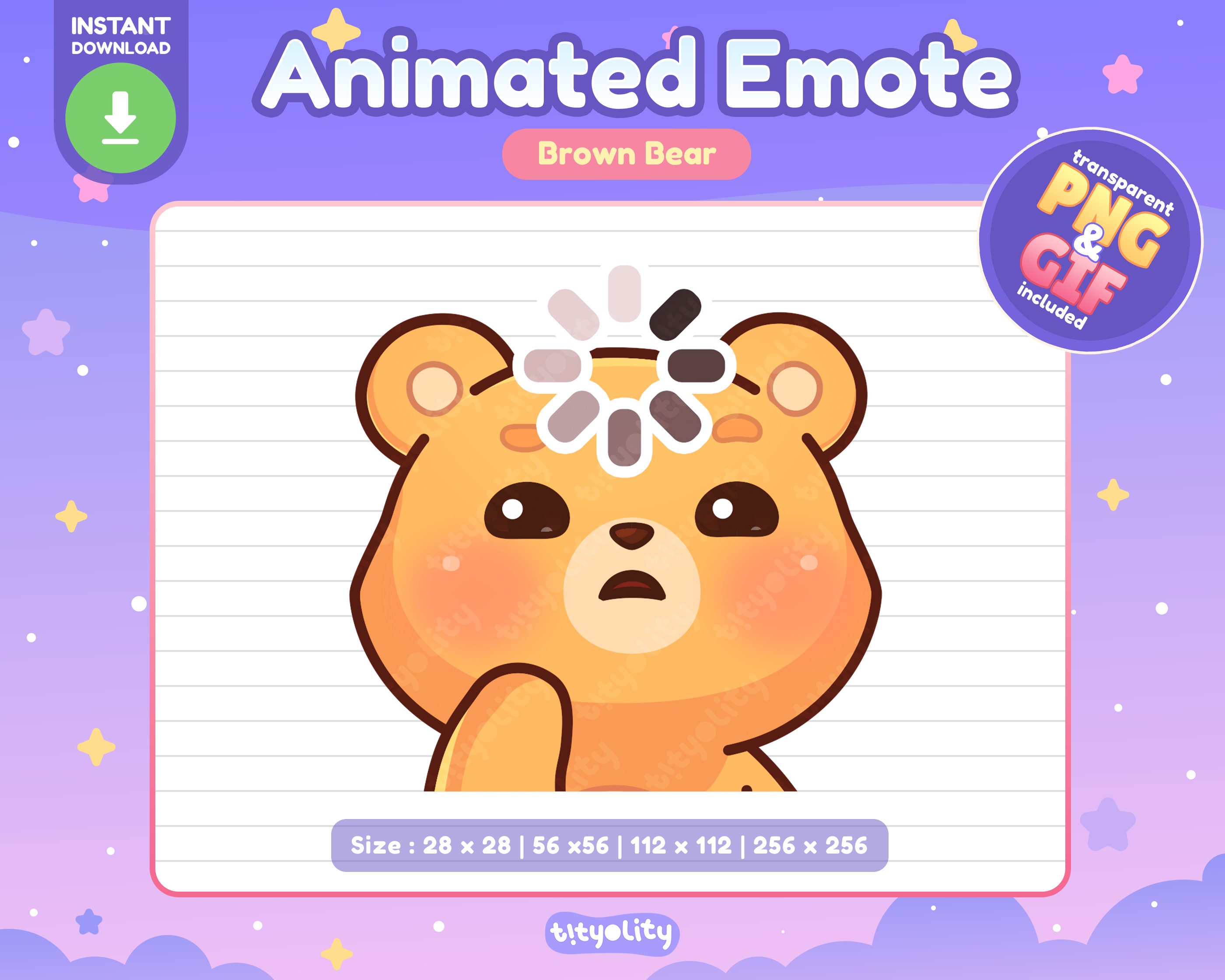 Cute Bear Animated Emote | Loading Emote | Buffering Twitch Emote ...