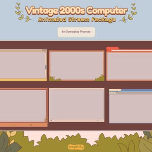Animated Vintage 2000s Computer Overlay Package | Streamlabs Cottage ...
