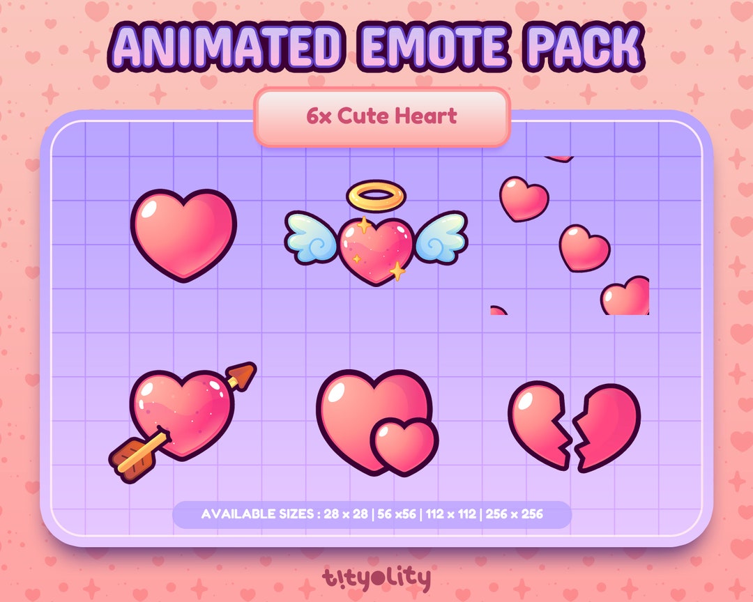 ANIMATED EMOTES PACK | Love Heart Emotes | Valentine's Emote | Love ...