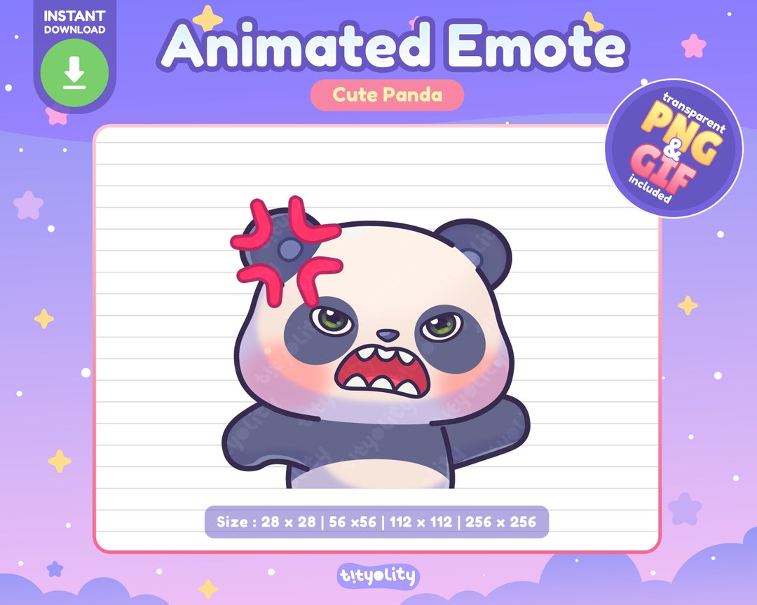 Cute Panda Animated Emote | Angry Emote | Mad Twitch Emoji | Kawaii ...