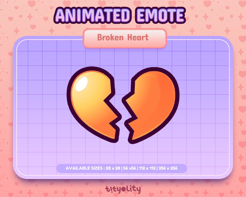 Animated Broken Heart Emote for Twitch/discord (digital Download) - Etsy