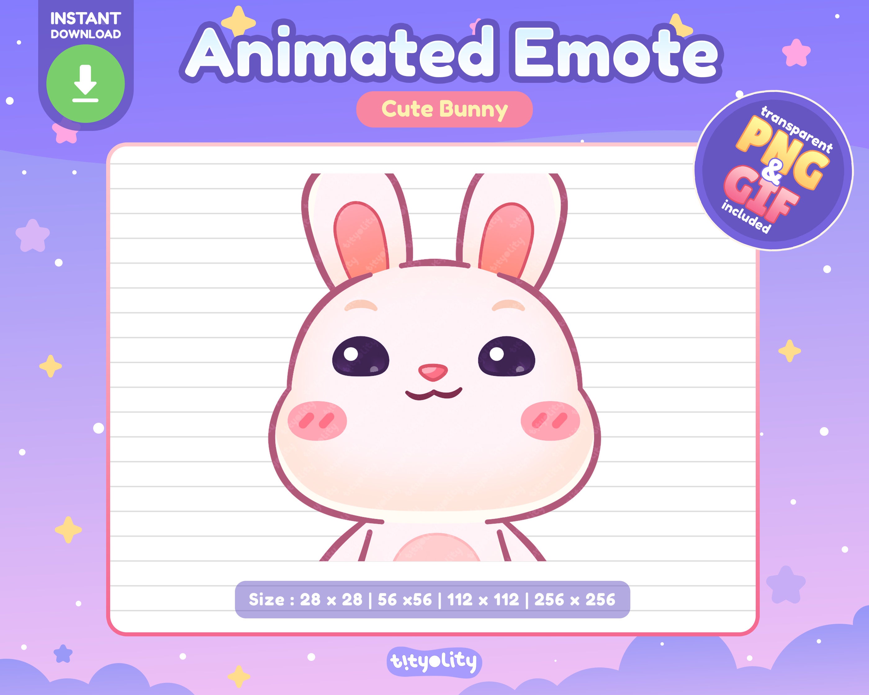 Cute Smug Bunny Animated Emote | Twitch, Discord, Youtube (GIF & PNG ...