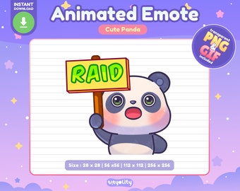 Cute Panda Animated Emote This is Fine Emote Kawaii Panda Emoji for ...