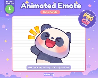 Cute Panda Animated Emote Blep Emote Kawaii Panda Emoji for Twitch ...