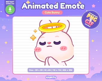 Cute Bunny Animated Emote Sleep Twitch Emote Kawaii White Rabbit Emoji ...