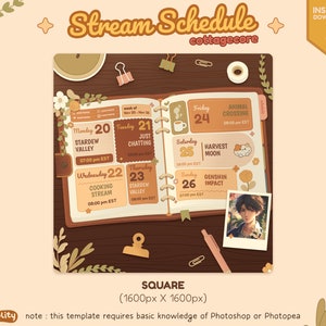 Cottagecore Stream Schedule | Stream Week Schedule | Cute Cat Schedule ...