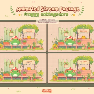 Animated Cute Frog Overlay | Froggy Cottagecore Overlay Package | Cozy ...