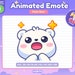 Cute Polar Bear Animated Emote Wow Emote Poggers Emoji little Polar ...