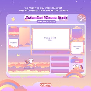 Animated Stream Transition | Cute Cloud Star | Twitch Transition, OBS ...