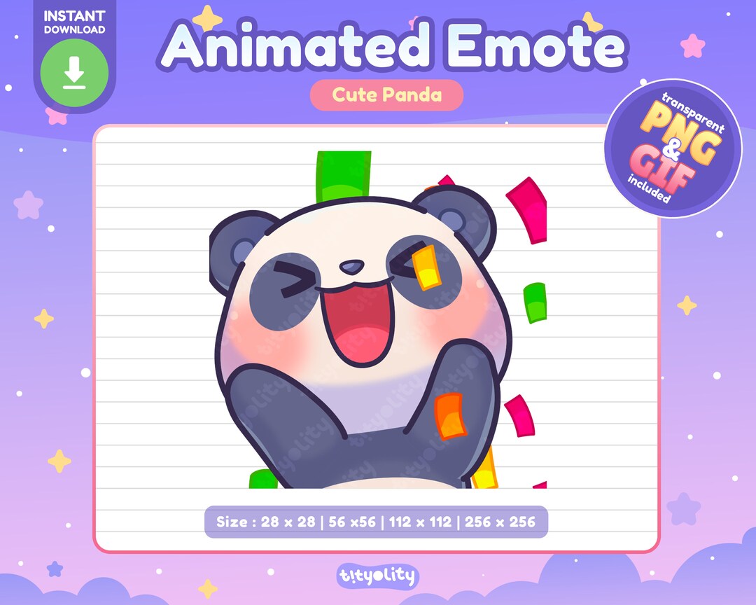 Cute Panda Animated Emote | Hype Emote | Kawaii Panda Emoji for Twitch ...