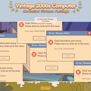 Animated Vintage 2000s Computer Overlay Package | Streamlabs Cottage ...