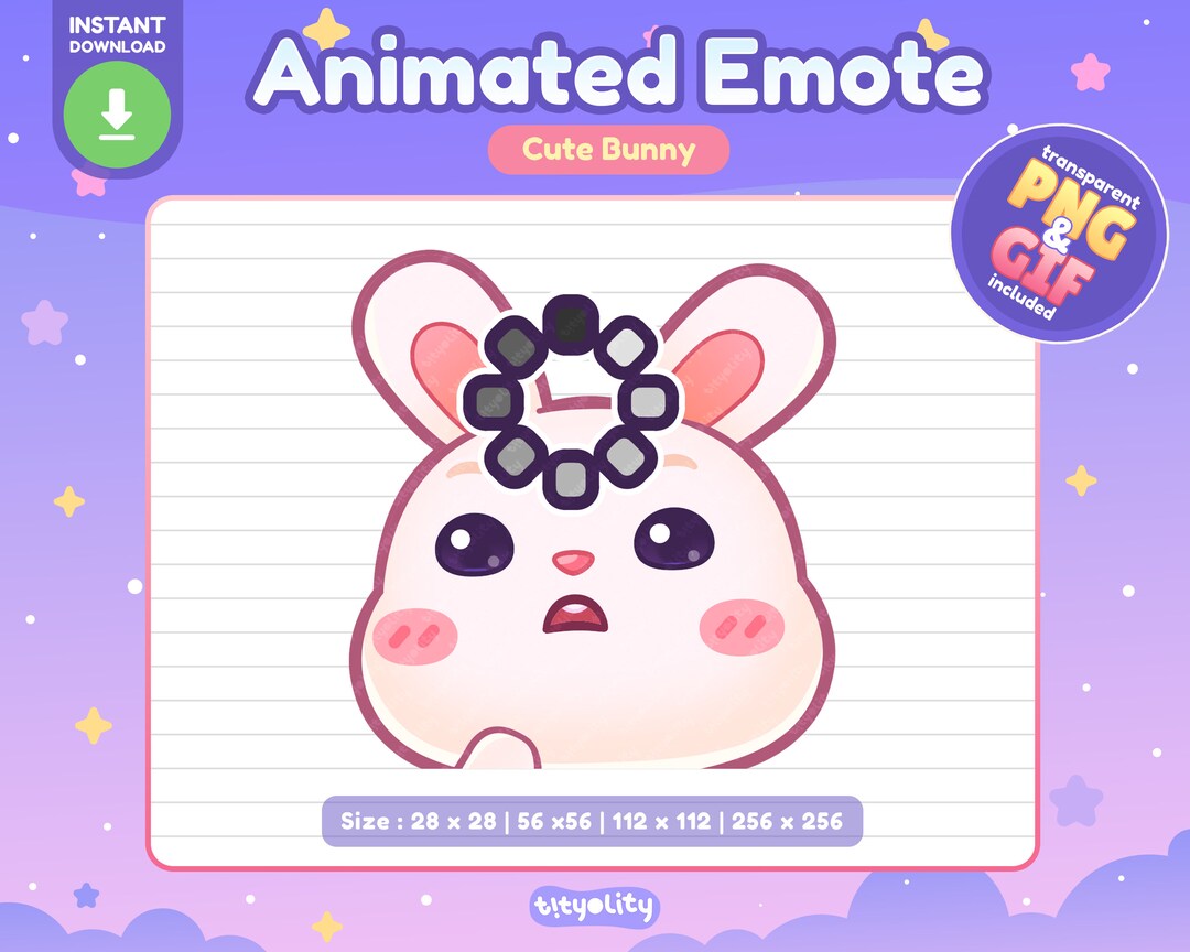 Cute Bunny Animated Emote | Loading Emote | Buffering Twitch Emote ...