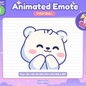 Cute Polar Bear Animated Emote | Giggle Emote | Little Polar Bear Emoji ...
