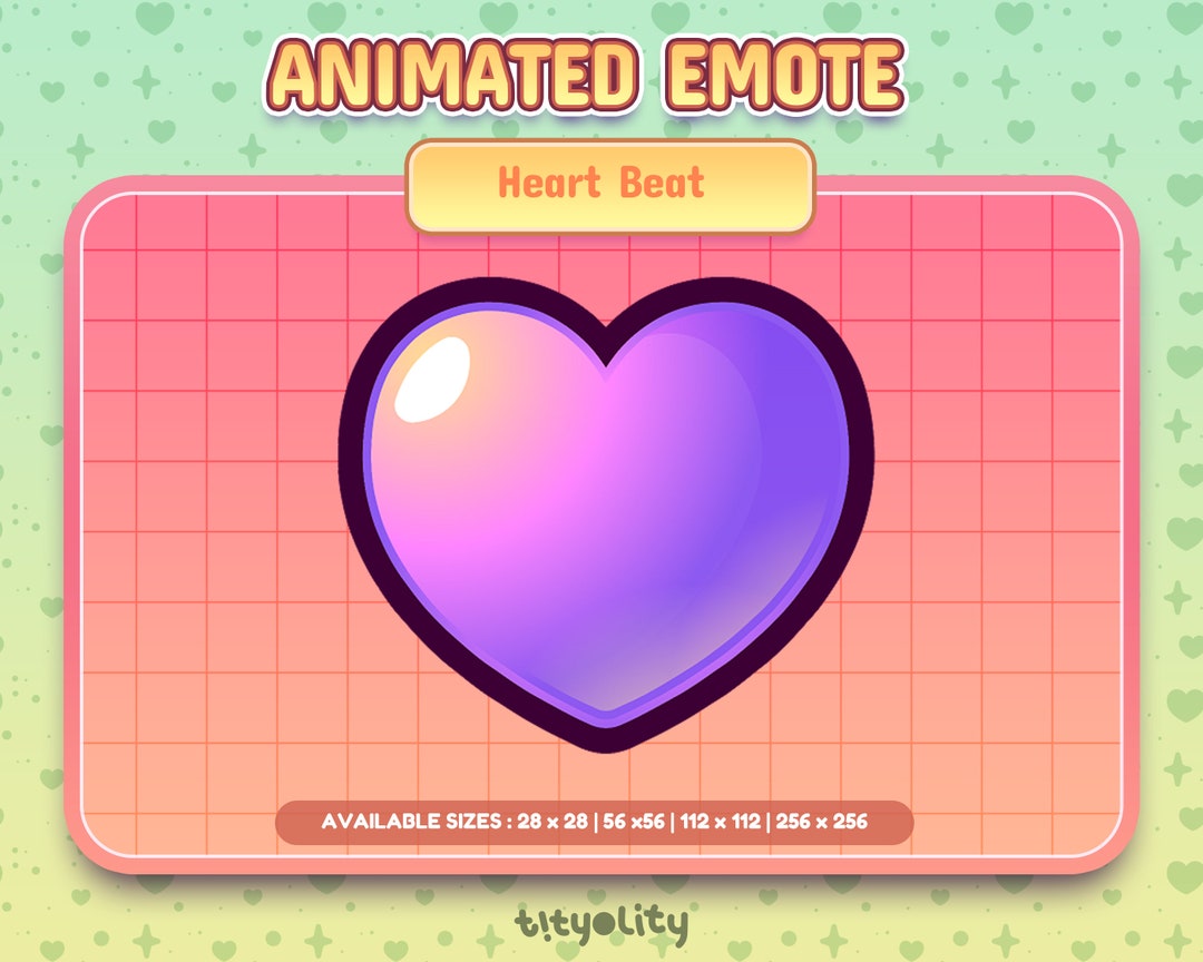 Animated Love Heart Emotes | Heart Beat Emote | Purple Love Emote for ...
