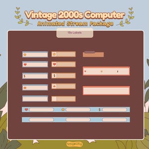 Animated Vintage 2000s Computer Overlay Package | Streamlabs Cottage ...