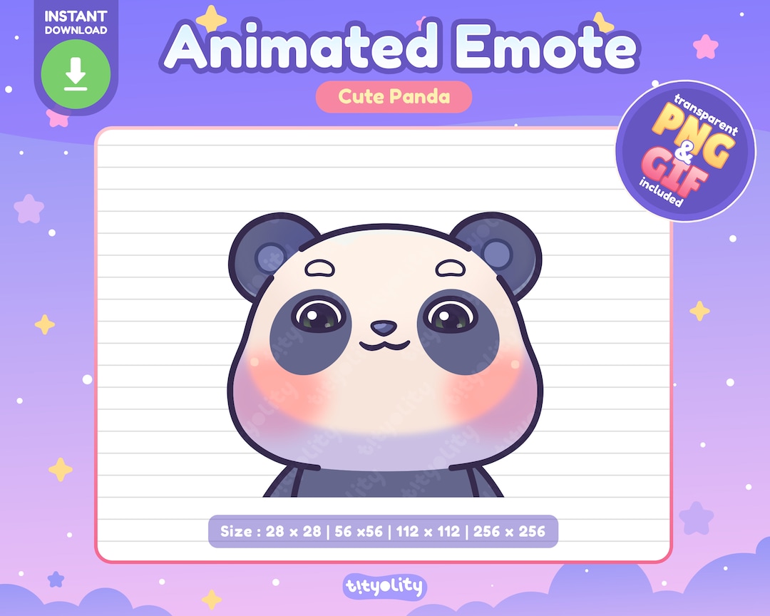 Cute Panda Animated Emote | Smug Twitch Emote | Kawaii Panda Emoji for ...
