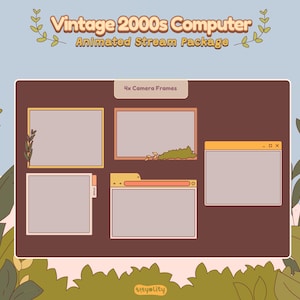 Animated Vintage 2000s Computer Overlay Package | Streamlabs Cottage ...