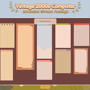 Animated Vintage 2000s Computer Overlay Package | Streamlabs Cottage ...