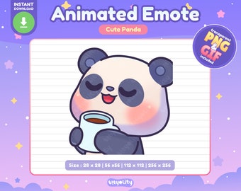 Cute Panda Animated Emote Blep Emote Kawaii Panda Emoji for Twitch ...