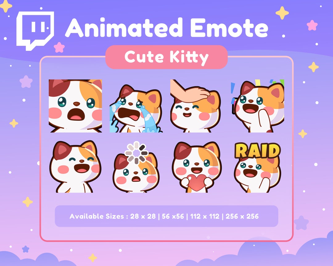 Animated Cute Kitty Emotes Pack for Twitch and Discord - Etsy