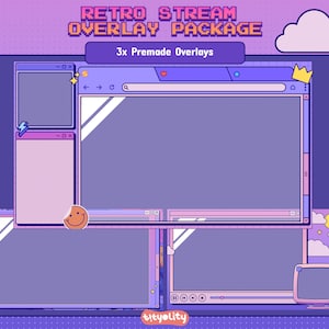 Animated Retro Computer Overlay Package | Streamlabs Purple Classic ...