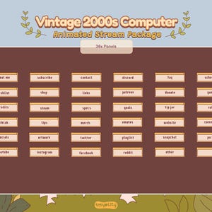 Animated Vintage 2000s Computer Overlay Package | Streamlabs Cottage ...
