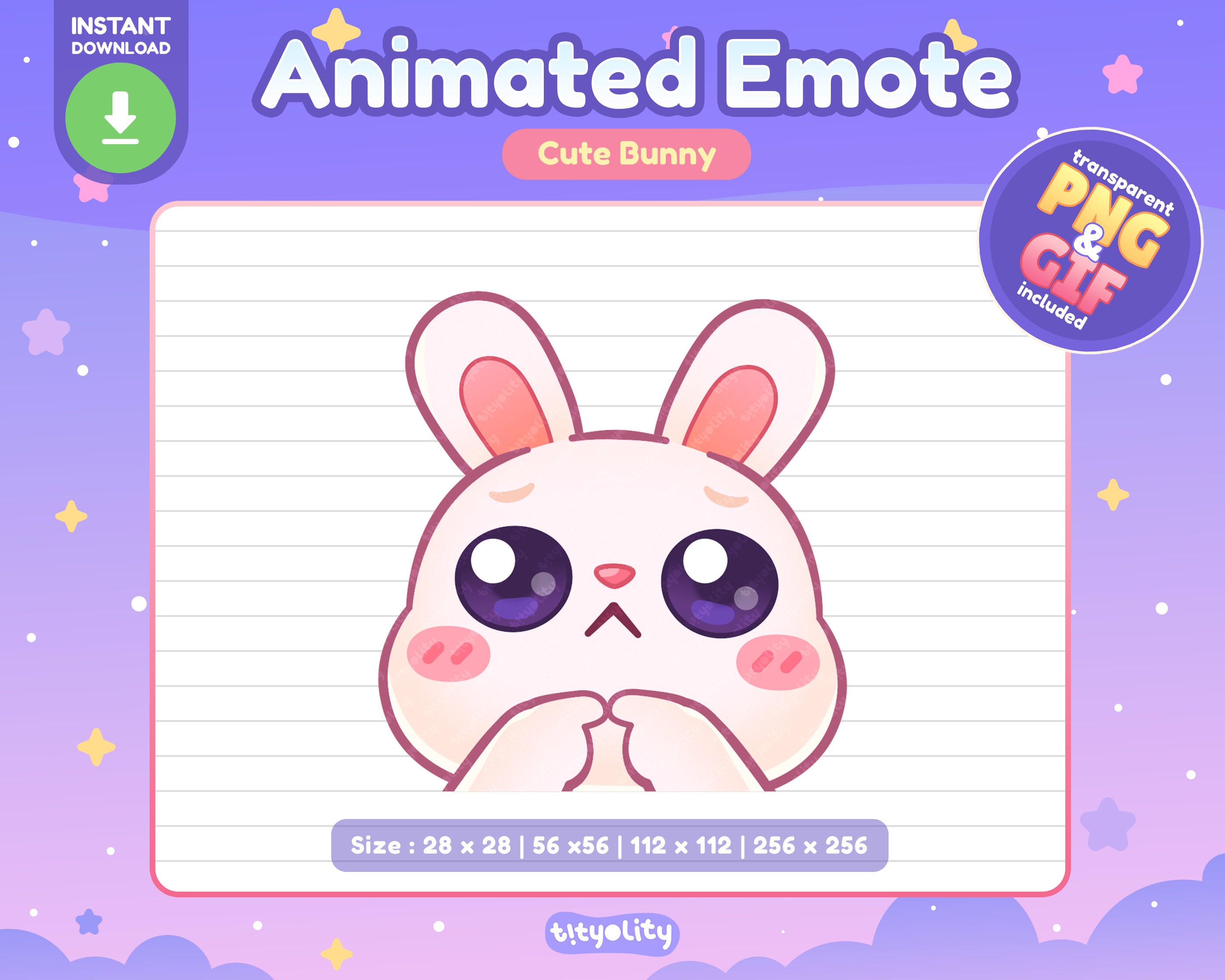 Cute Bunny Animated Emote Shy Emote Please Emoji Kawaii White Rabbit ...