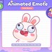 Cute Bunny Animated Emote | Derp Emote | Kawaii White Rabbit Emoji for ...