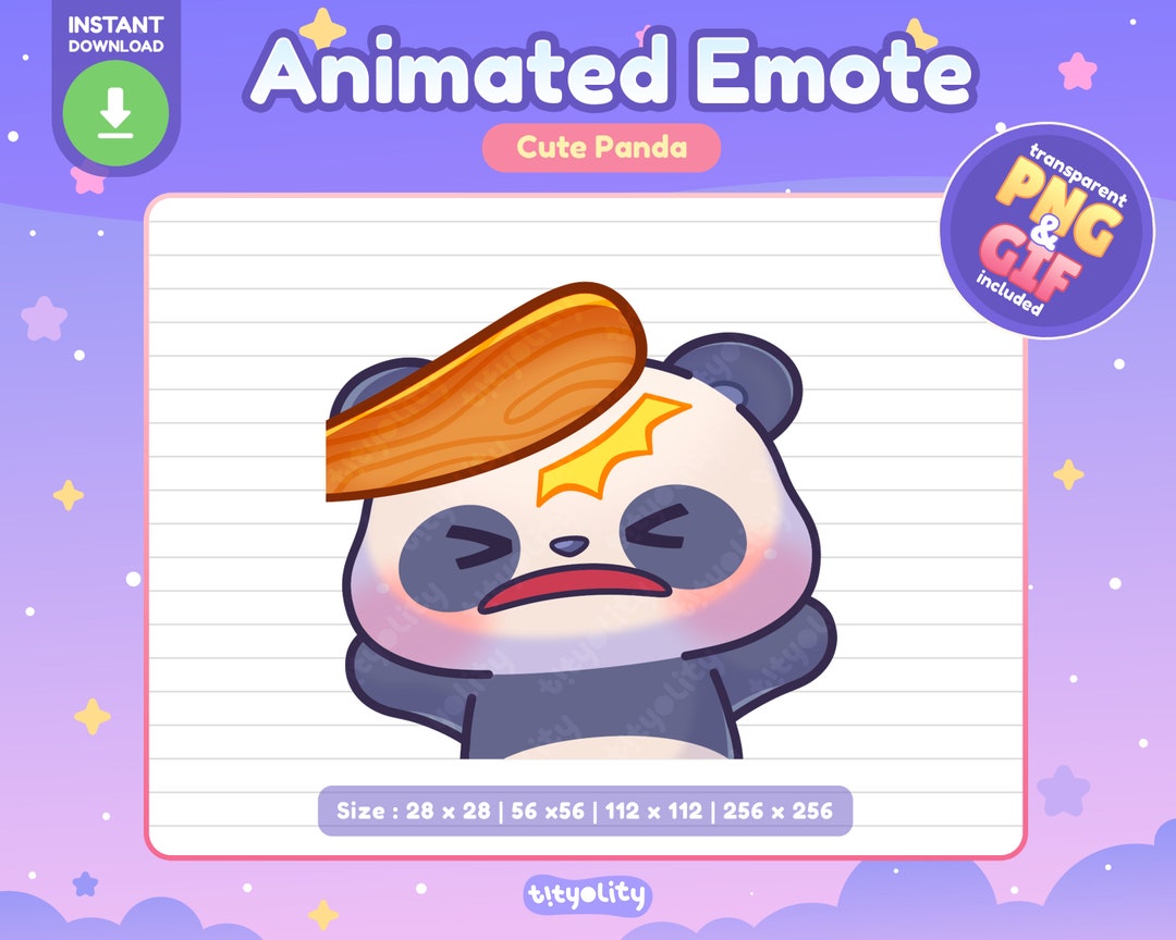 Cute Panda Animated Emote | Bonk Emote | Kawaii Panda Emoji for Twitch ...