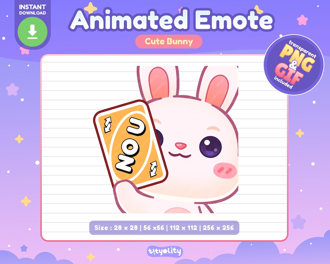 Cute Bunny Animated Emote | No U Emote | Reverse Uno Card Emote ...