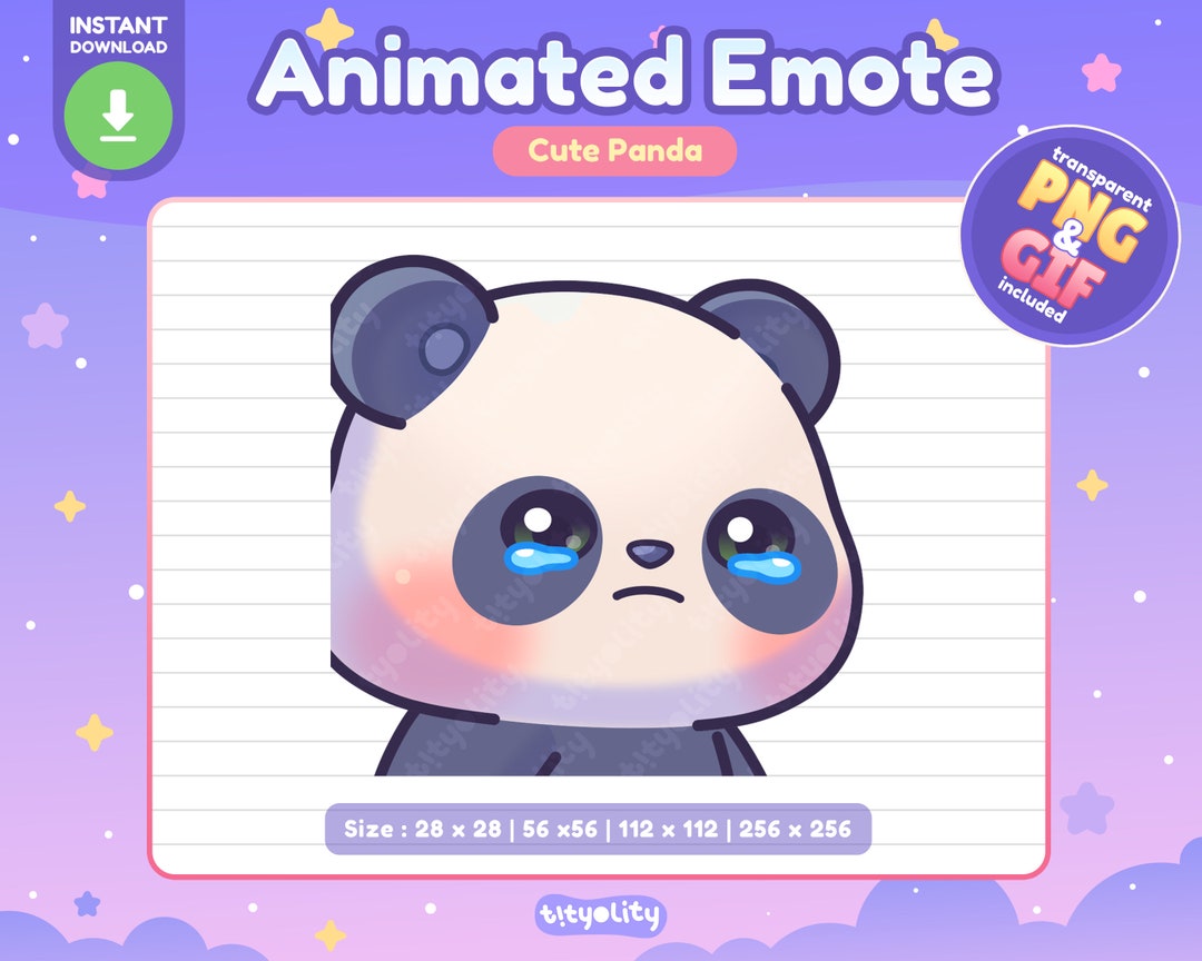 Cute Panda Animated Emote | Sad Emote | Kawaii Panda Emoji for Twitch ...