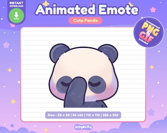 Cute Panda Animated Emote Knife Emote Kawaii Panda Emoji for Twitch ...