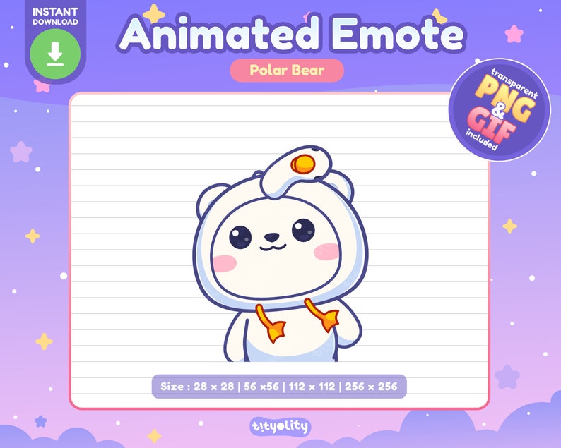 Cute Polar Bear Animated Emote | Wiggle Dance Emote | Little Polar Bear ...
