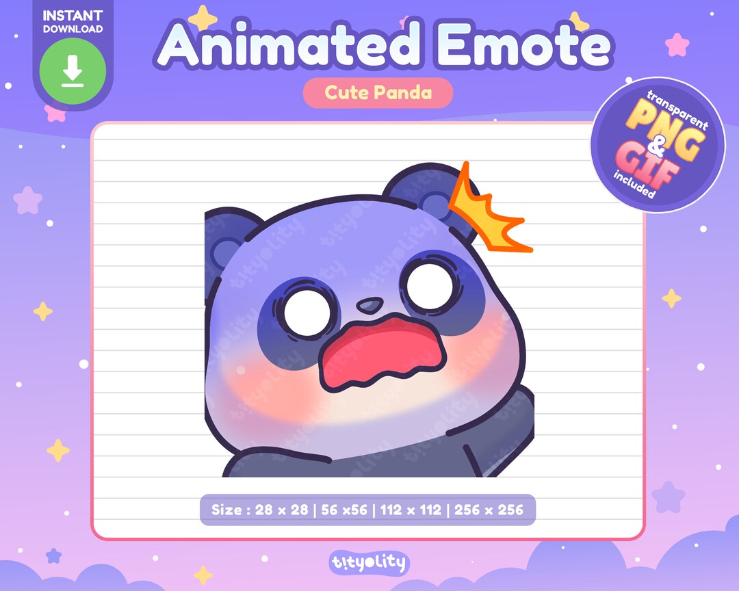Cute Panda Animated Emote | Scared Twitch Emote | Kawaii Panda Emoji ...