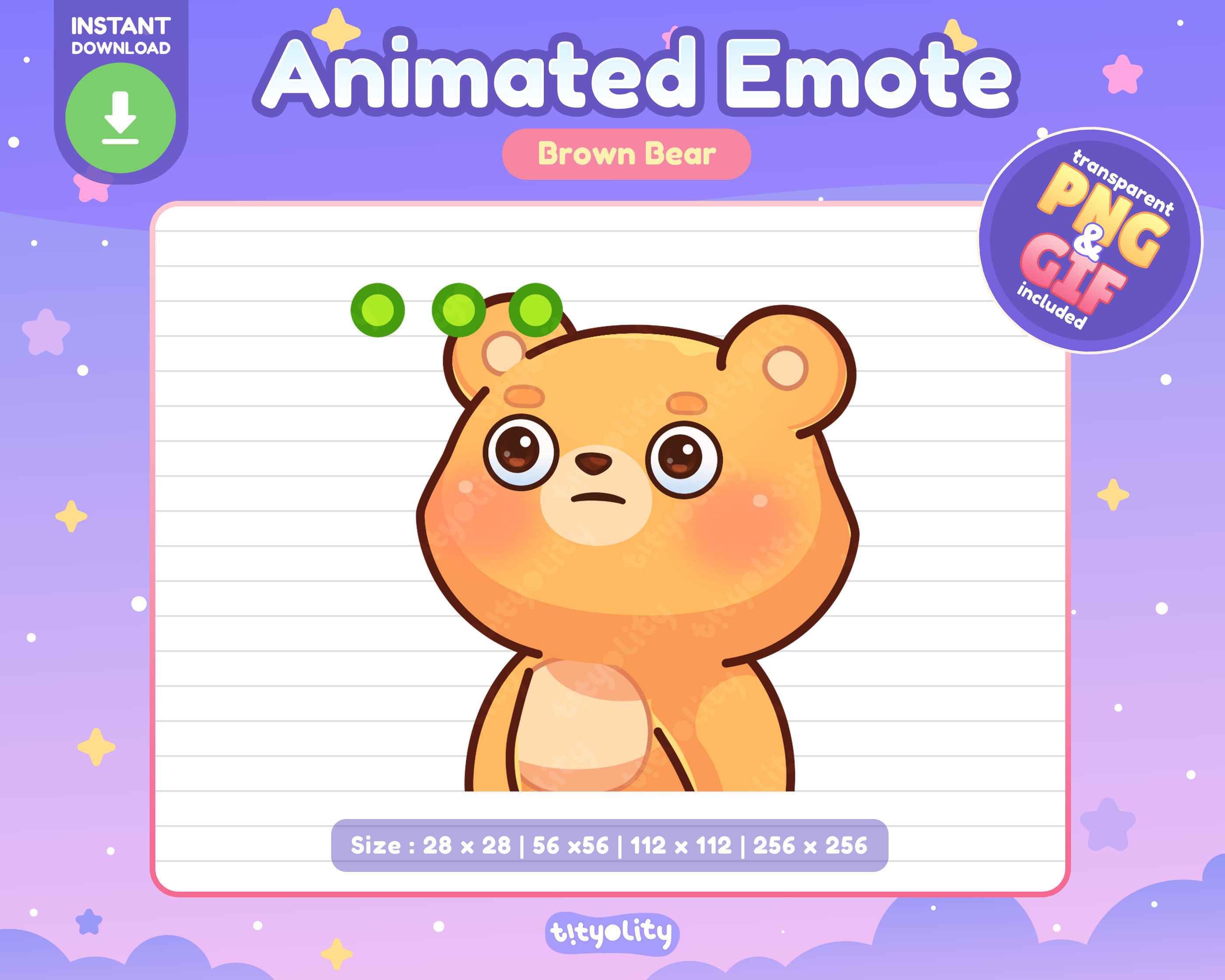 Cute Bear Animated Emote Blank Emote Animated Emoji Kawaii Brown Bear ...