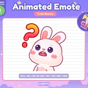Cute Bunny Confused Emote | Animated Twitch, Discord, Youtube (GIF ...