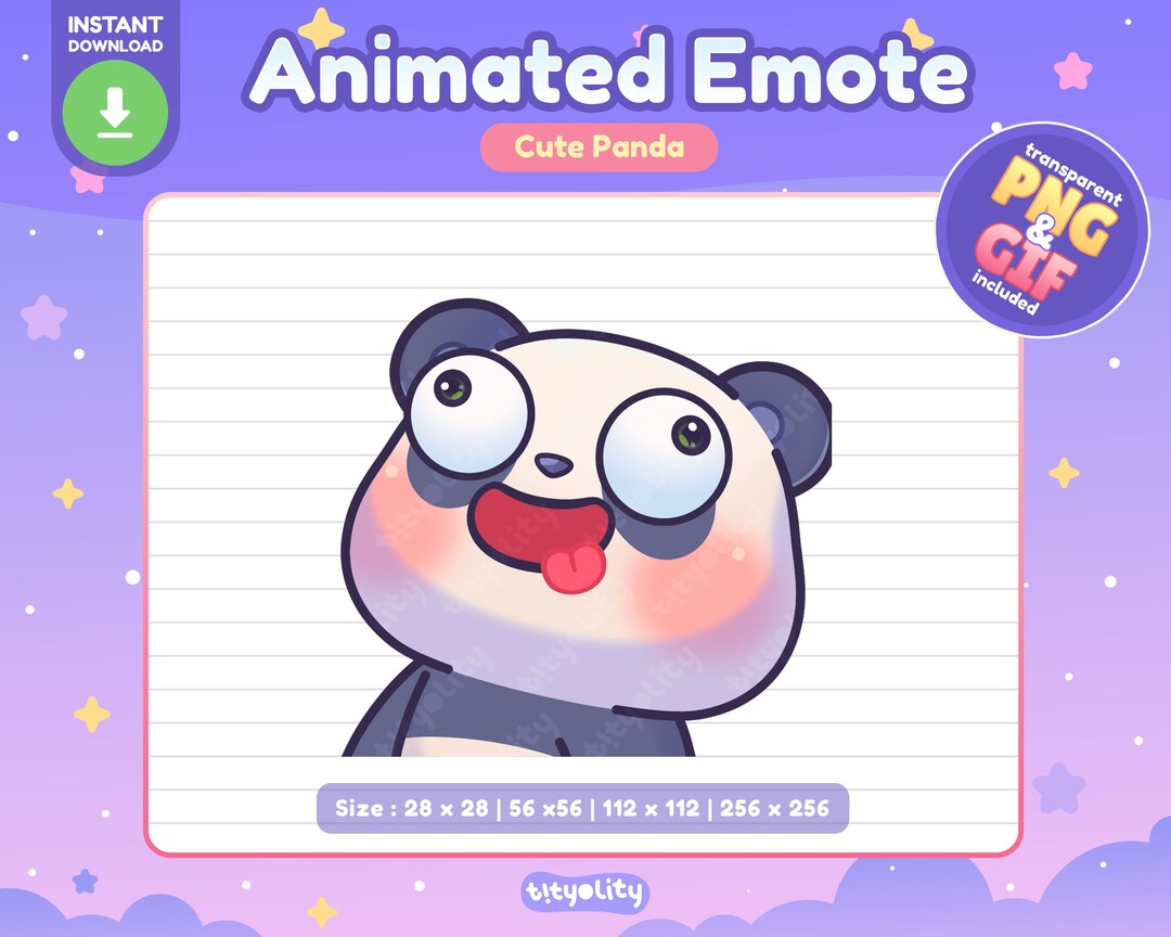 Cute Panda Animated Emote | Derp Emote | Kawaii Panda Emoji for Twitch ...