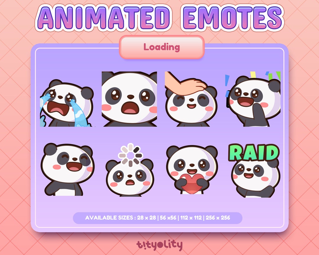 Animated Chibi Panda Emotes Pack for Twitch and Discord - Etsy