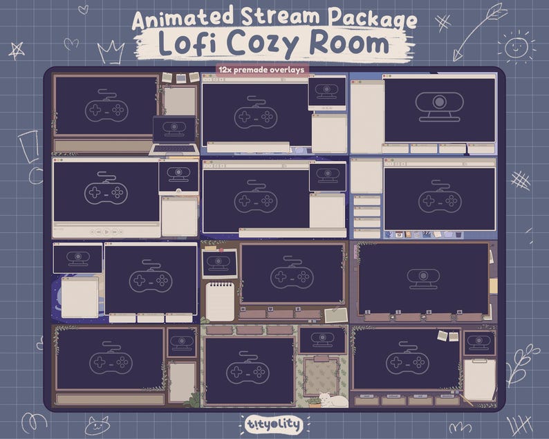 Animated Lofi Cozy Room Stream Package: Twitch, OBS, Streamlabs ...
