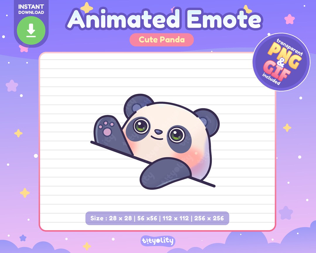 Cute Panda Animated Emote | Bongo Emote | Kawaii Panda Emoji for Twitch ...