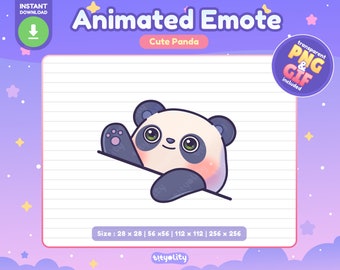 Cute Panda Animated Emote Clown Emote Kawaii Panda Emoji for Twitch ...