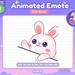 Cute Bunny Animated Emote Bongo Emote Kawaii White Rabbit Emoji for ...
