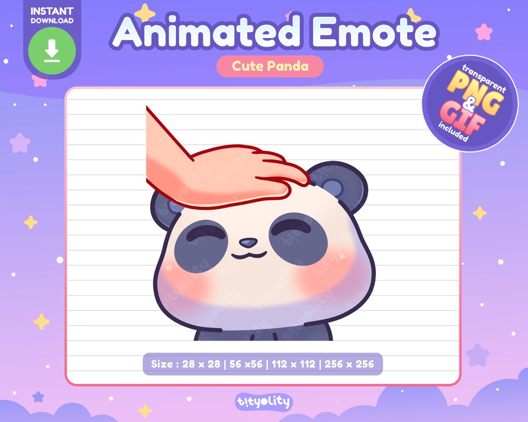 Cute Panda Animated Emote | Pat Pat Emote | Kawaii Panda Emoji for ...